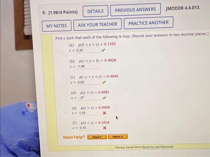 Solved Find c such that each of the following is true. | Chegg.com