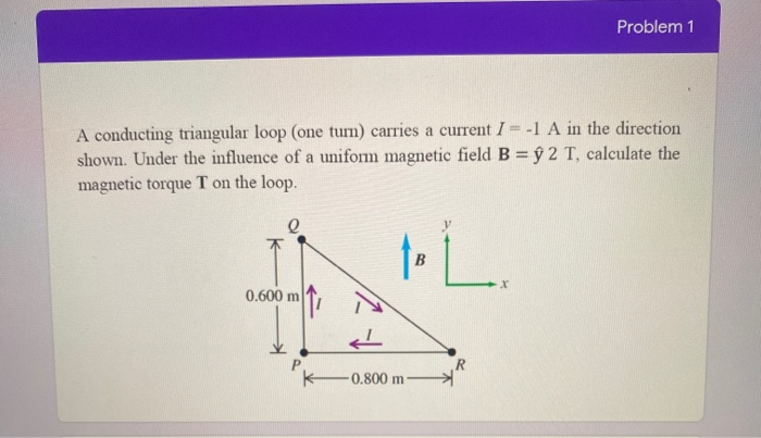 Solved Problem 1 A conducting triangular loop (one turn) | Chegg.com
