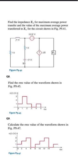 Solved Find the impedance ZL for maximum average power | Chegg.com