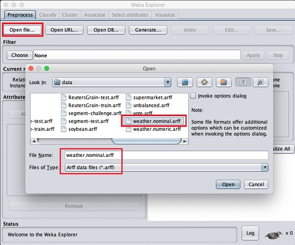 Weka Explorer Select attributes Visualize Preprocess | Chegg.com