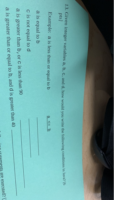 Solved 13 Given Integer Variables A B C And D How Would 5035
