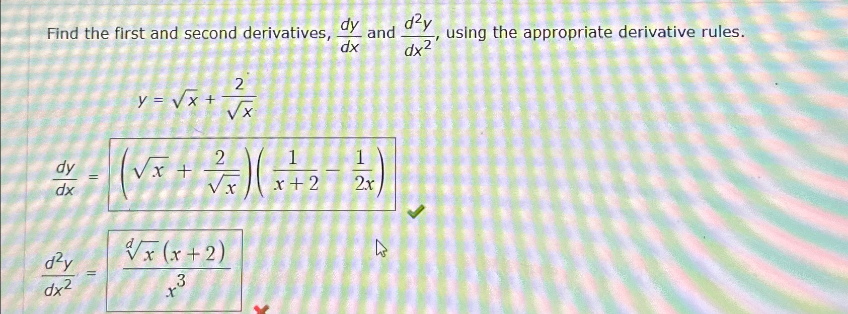 Solved Find the first and second derivatives, dydx ﻿and | Chegg.com