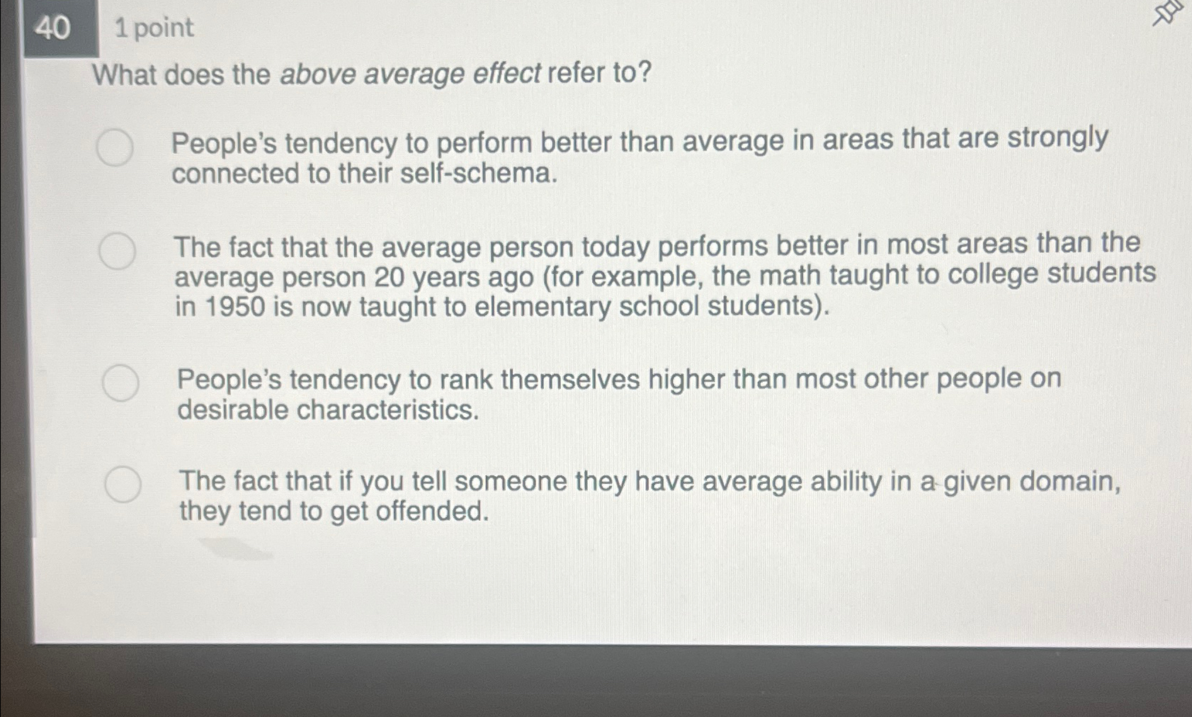 Solved 401 ﻿pointWhat does the above average effect refer | Chegg.com