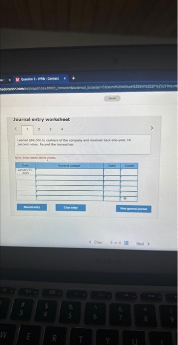 Journal entry worksheet Journal entry | Chegg.com