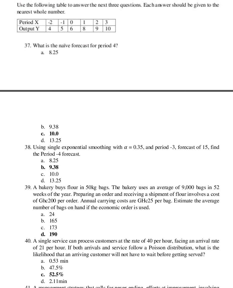 Solved Use the following table to answer the next three | Chegg.com