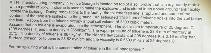 Solved A TNT manufacturing company in Prince George is | Chegg.com
