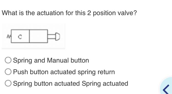 Solved What is the actuation for this 2 position valve? | Chegg.com