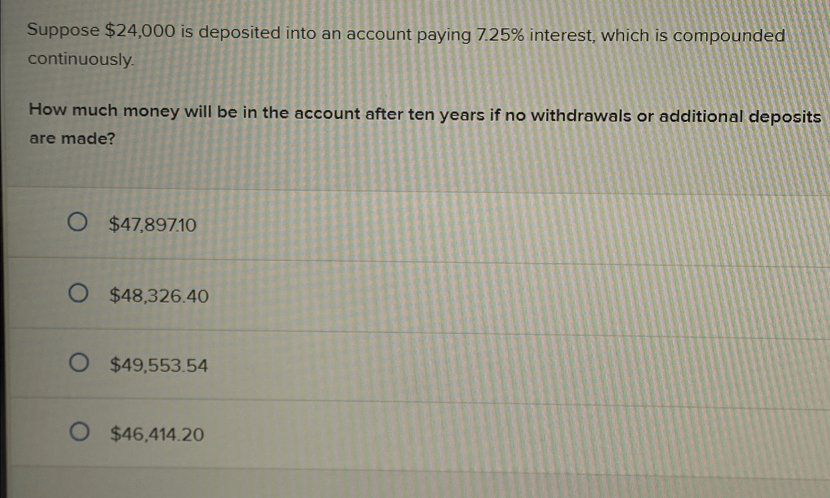 Solved Suppose $24,000 ﻿is deposited into an account paying | Chegg.com