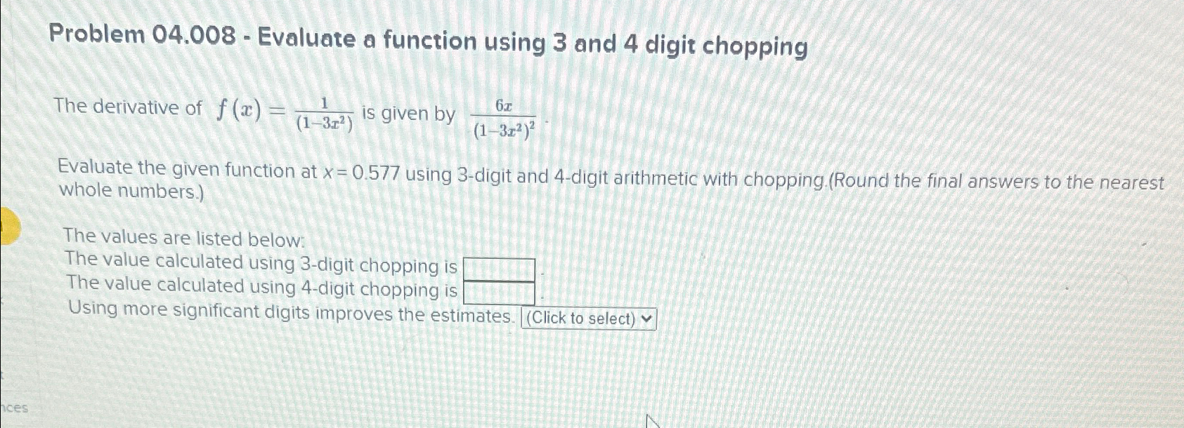 Solved Problem 04.008 - ﻿Evaluate a function using 3 ﻿and 4 | Chegg.com