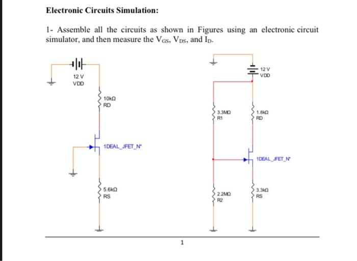 Solved Electronic Circuits Simulation: 1- Assemble all the | Chegg.com