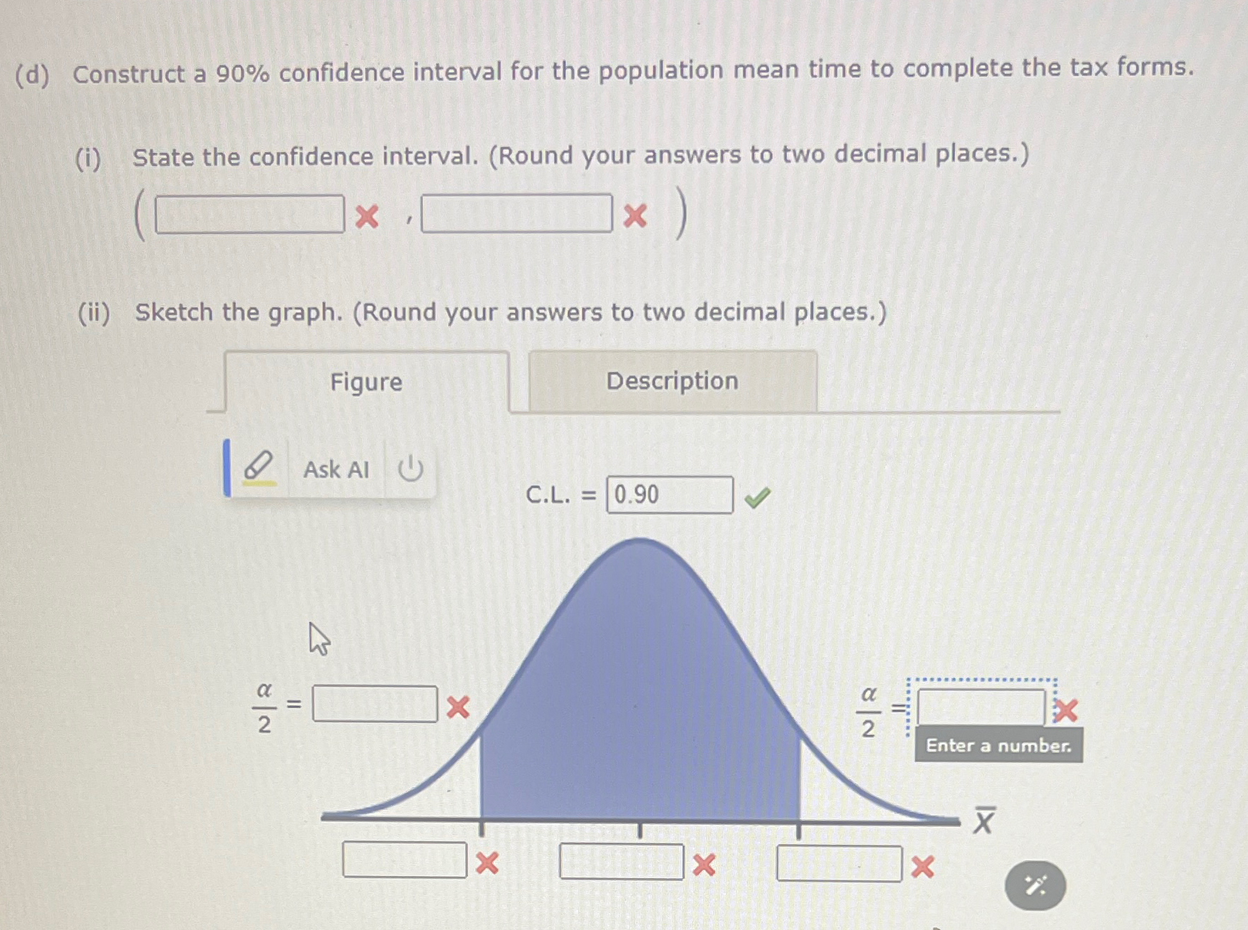(d) ﻿Construct a 90% ﻿confidence interval for the | Chegg.com