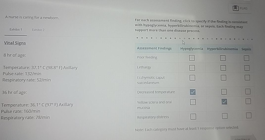 Solved A nurse is caring for a newborn.For each assessment | Chegg.com