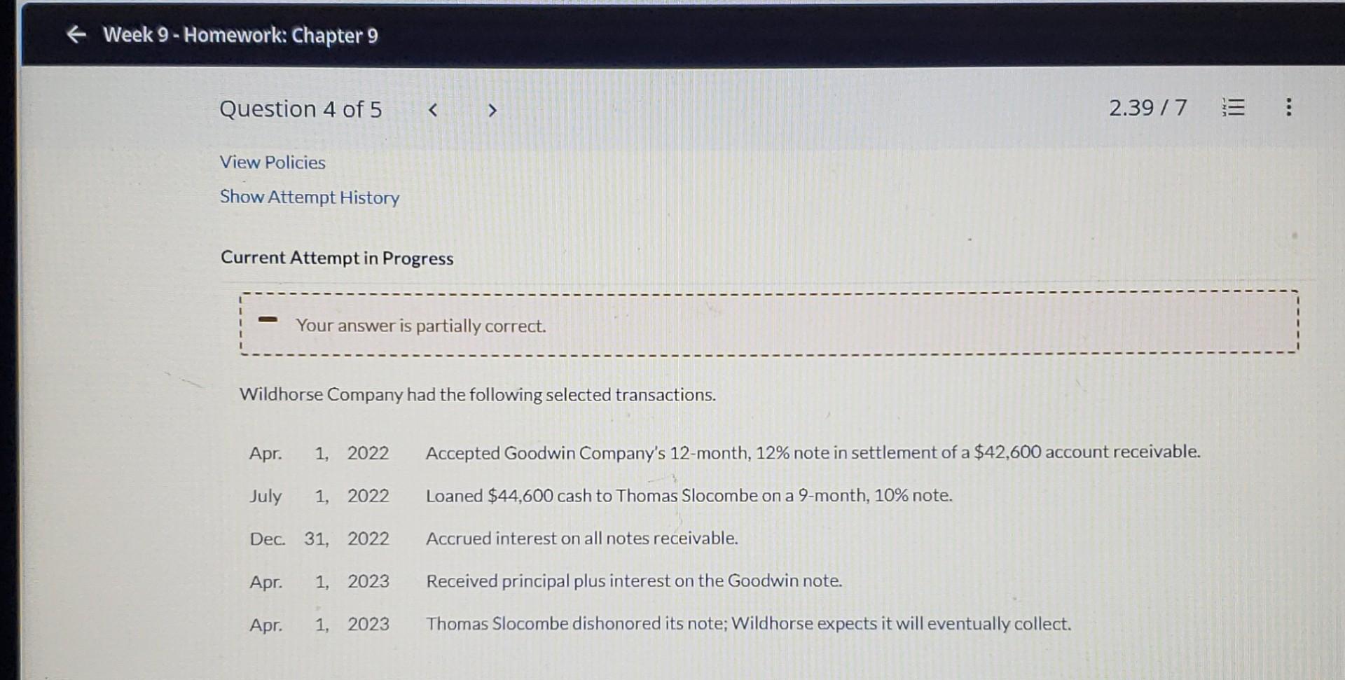 Solved View Policies Show Attempt History Current Attempt in | Chegg.com
