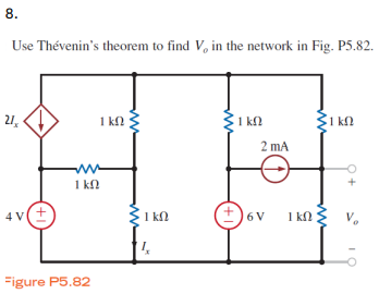 Solved Use Thévenin's theorem to find Vo ﻿in the network in | Chegg.com