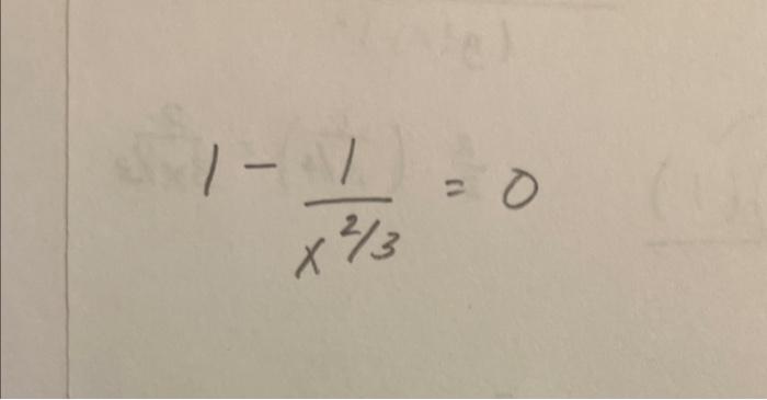Solved 1−x2/31=0 | Chegg.com