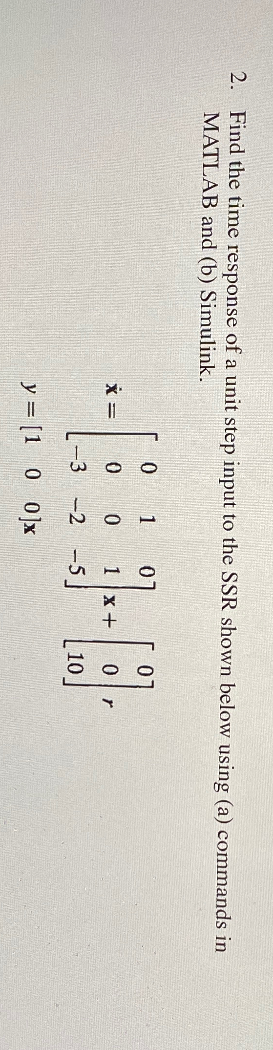 Solved Find the time response of a unit step input to the | Chegg.com