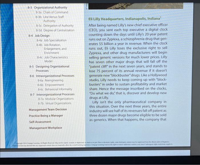 Solved 8-3 Organizational Authority 8-3a Chain of Command | Chegg.com
