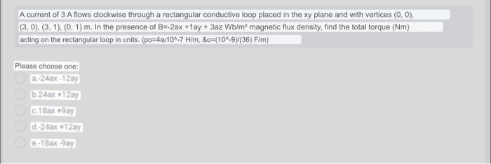 Solved A current of 3 A flows clockwise through a | Chegg.com