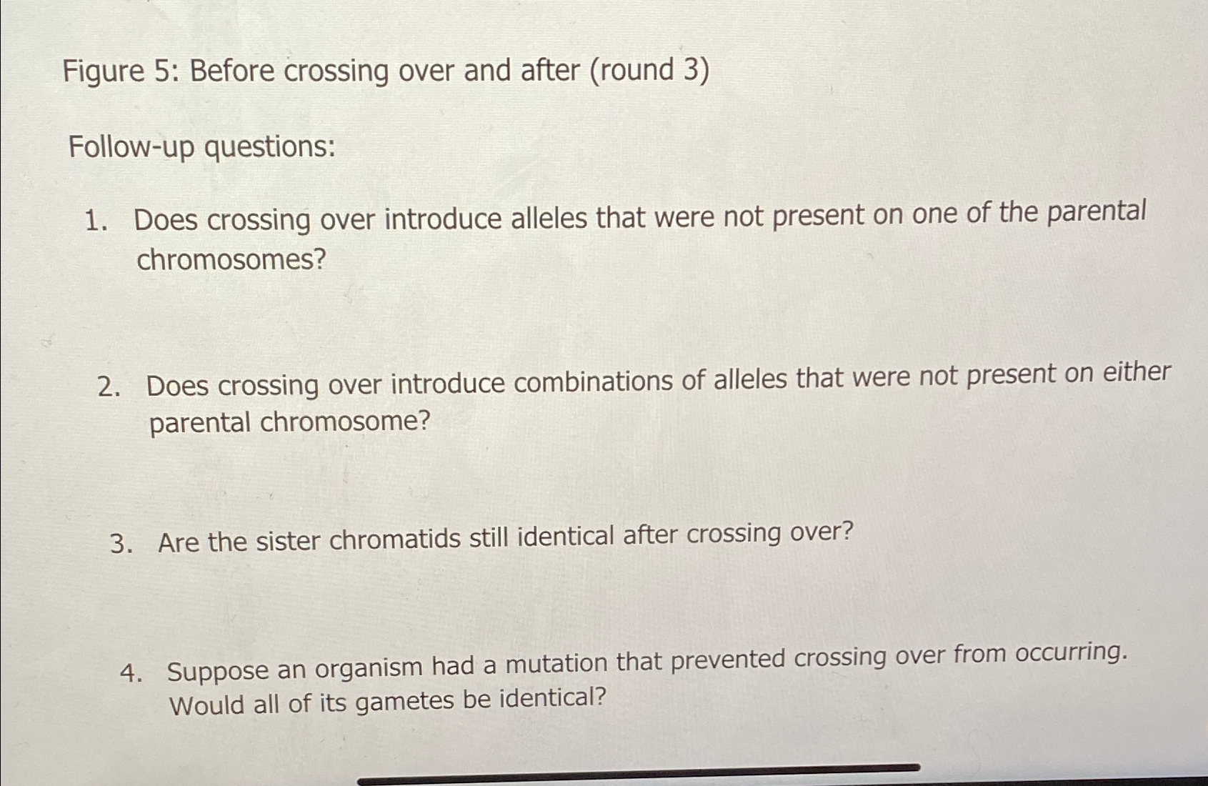 Solved Figure 5: Before crossing over and after (round | Chegg.com