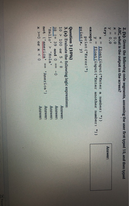 Solved 2. (b): Given the following code segments, assuming | Chegg.com
