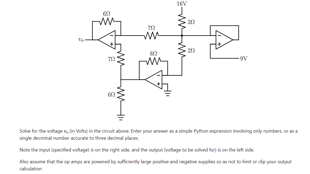 Solved Solve for the voltage vo (in Volts) ﻿in the circuit | Chegg.com
