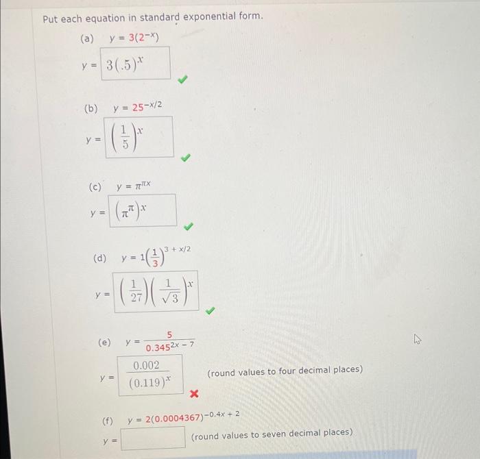 Solved Please HELP! put each equation in standard | Chegg.com