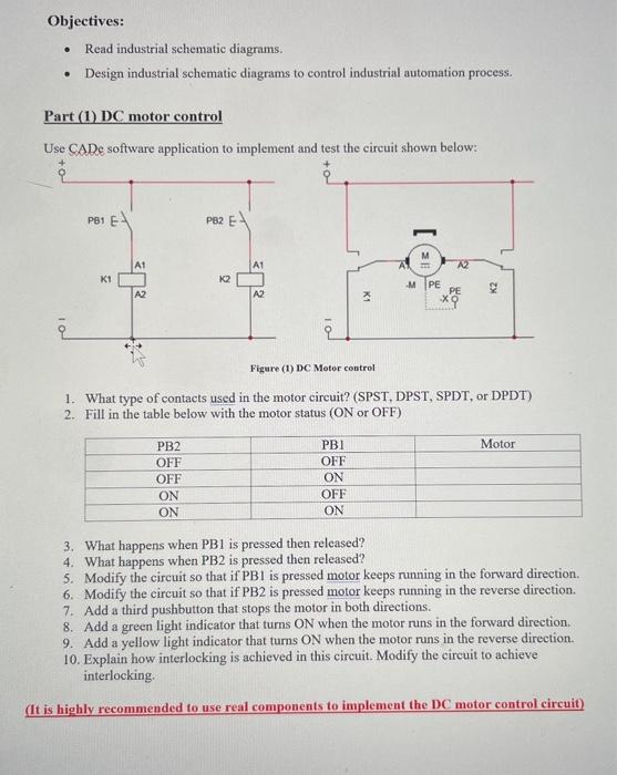Solved Objectives: - Read industrial schematic diagrams. - | Chegg.com