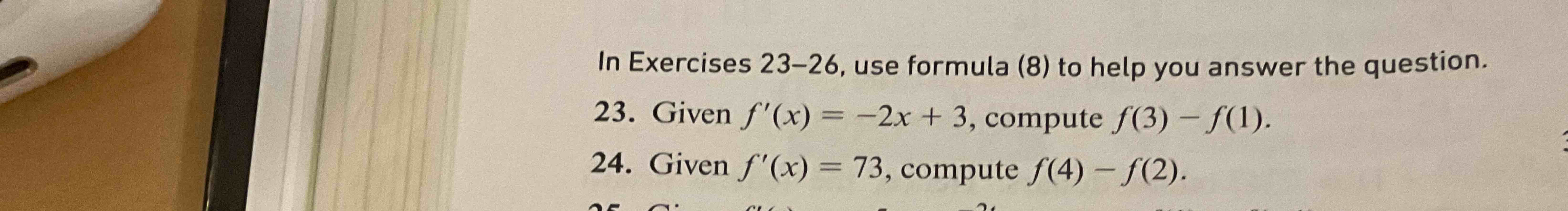 Solved In ﻿Exercises 23-26, ﻿use formula (8) to ﻿help you | Chegg.com