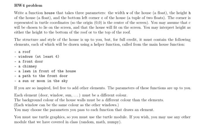Solved In this homework, you will use turtle graphics to | Chegg.com
