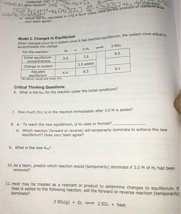 Model 1: The Law of Mass Action The Law of Mass | Chegg.com