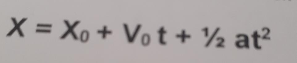 Solved x=x0+V0t+12at2 | Chegg.com