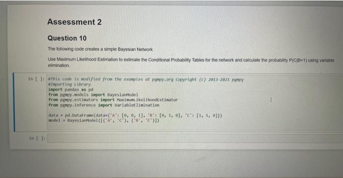 Solved from pgmpy. factors.discrete import TabularCPD | Chegg.com
