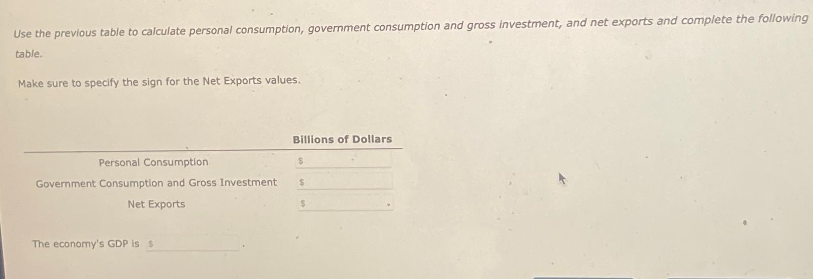Use the previous table to calculate personal | Chegg.com