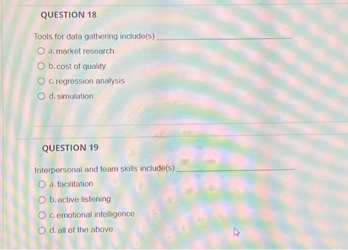 Solved Tools for data gathering include(s) a. market | Chegg.com