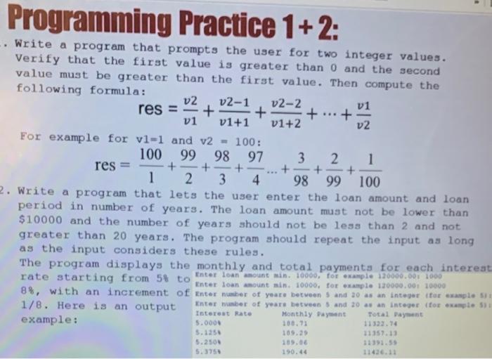 Solved Programming Practice 1+2: .. Write a program that | Chegg.com