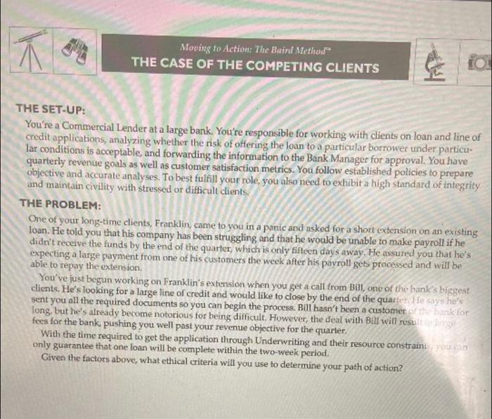 Solved T Moving to Action: The Baird Method THE CASE OF THE | Chegg.com