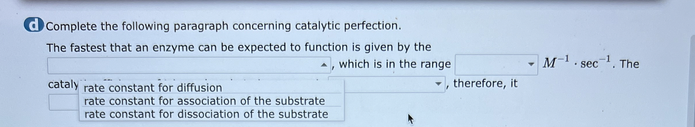 Solved (d) ﻿Complete the following paragraph concerning | Chegg.com