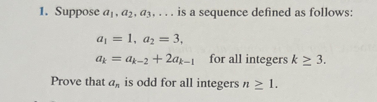 Solved Suppose a1,a2,a3,dots is a sequence defined as | Chegg.com