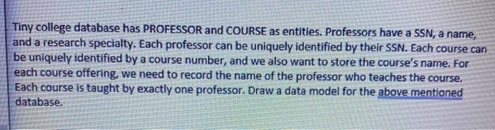 Solved Tiny college database has PROFESSOR and COURSE as | Chegg.com