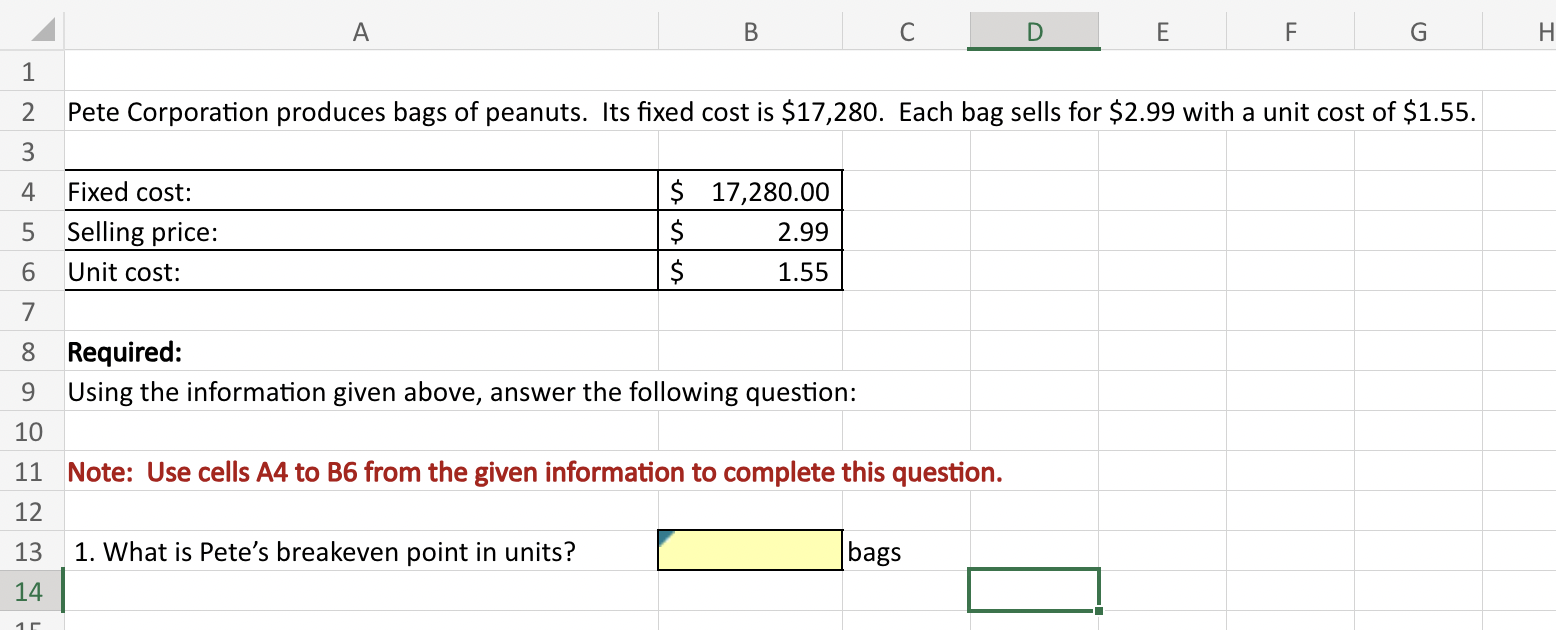 Solved Pete Corporation produces bags of peanuts. Its fixed | Chegg.com