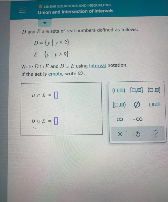 Solved O LINEAR EQUATIONS AND INEQUALITIES Union and | Chegg.com