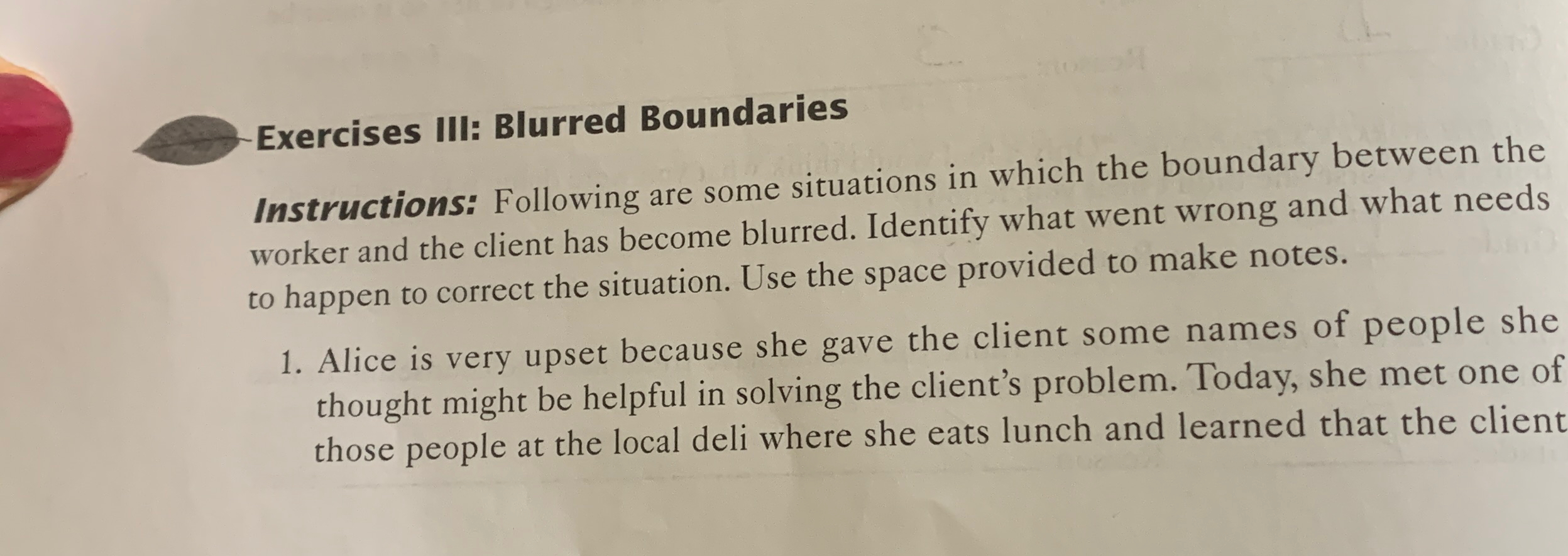 Solved Exercises III: Blurred BoundariesInstructions: | Chegg.com