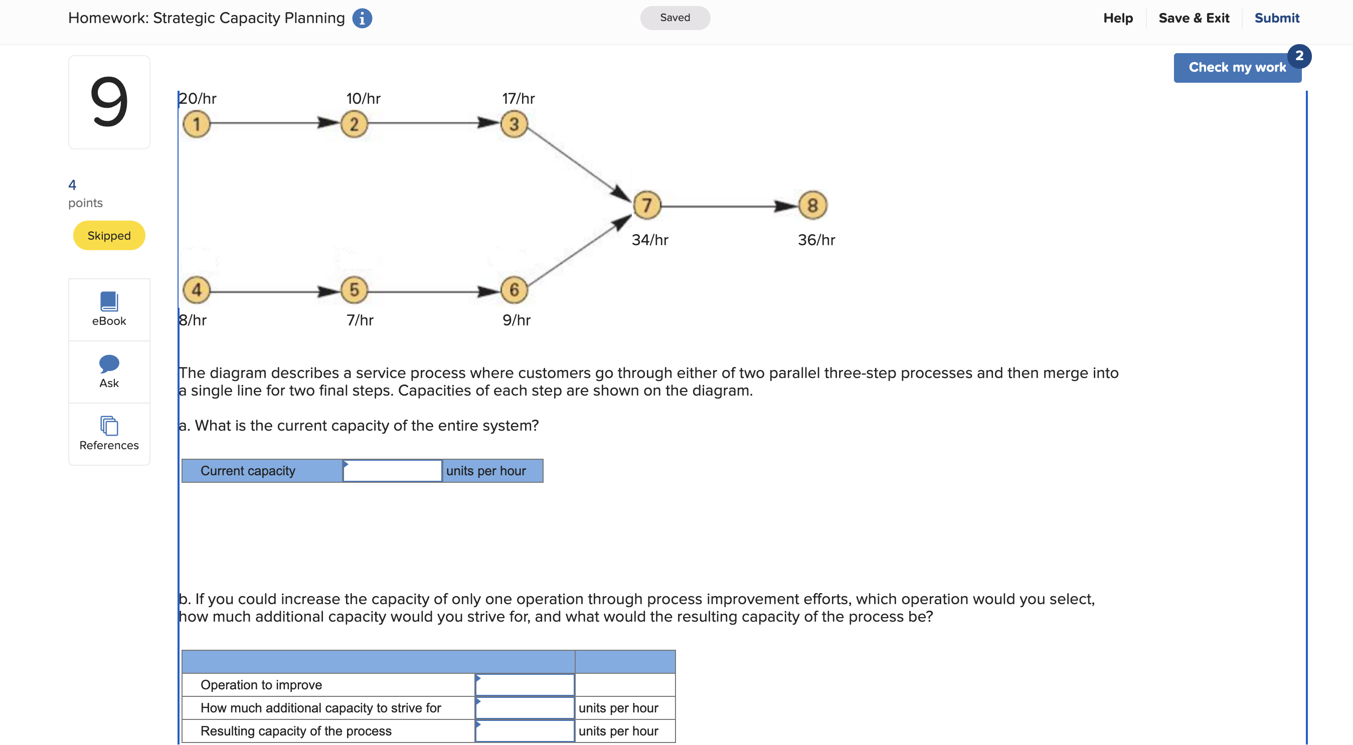 Solved The diagram describes a service process where | Chegg.com