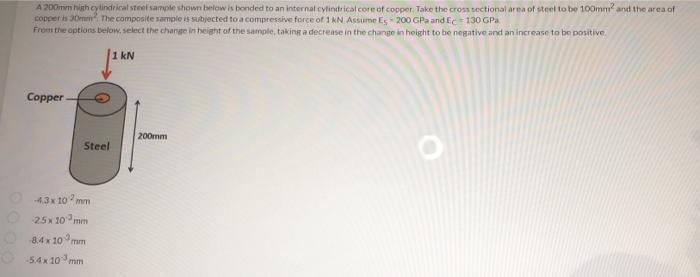 Solved A 200mm high cylindrical steel sample shown below is | Chegg.com