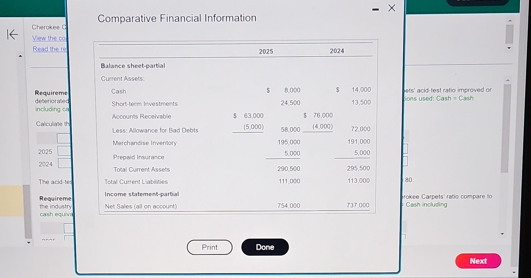 Solved Comparative Financial Information ets' acid-test | Chegg.com