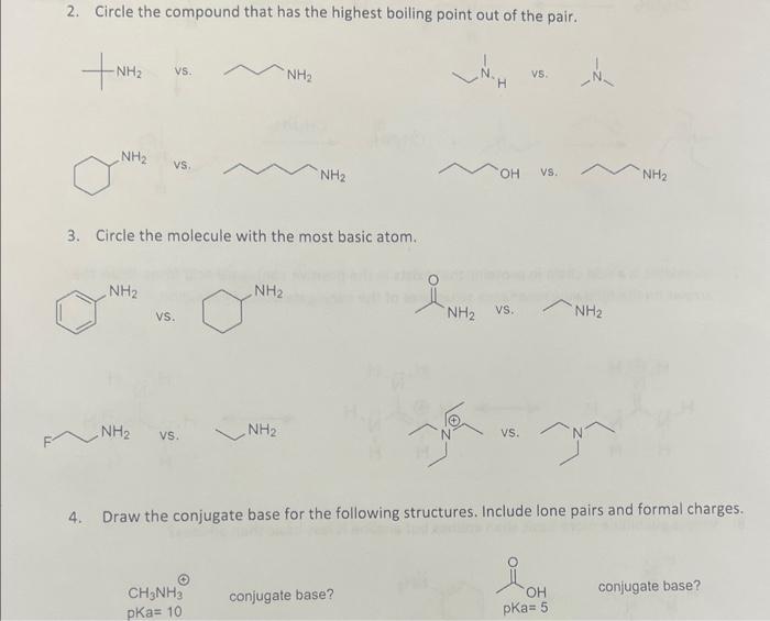 Solved 2. Circle the compound that has the highest boiling | Chegg.com