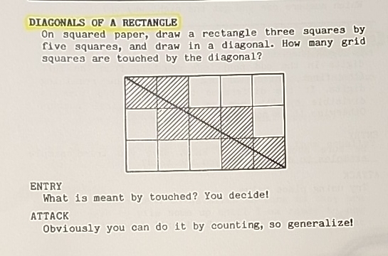 Solved DIAGONALS OF A RECTANGLEOn squared paper, draw a | Chegg.com