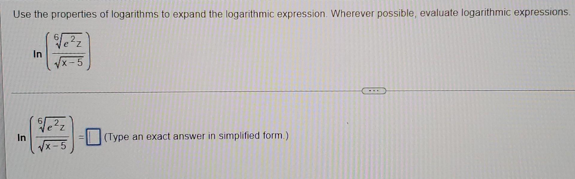 Solved Use the properties of logarithms to expand the | Chegg.com