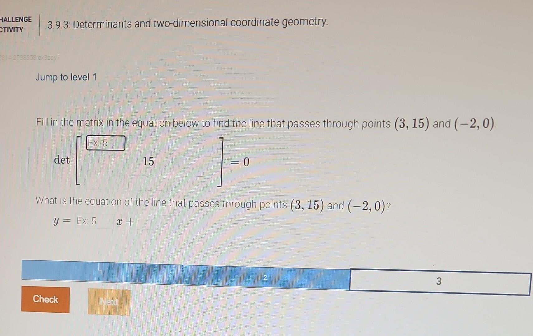 Solved 3.9.3: Determinants and two-dimensional coordinate | Chegg.com