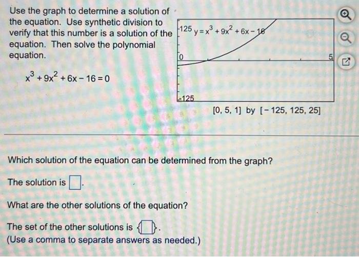 Solved Use the graph to determine a solution of the | Chegg.com